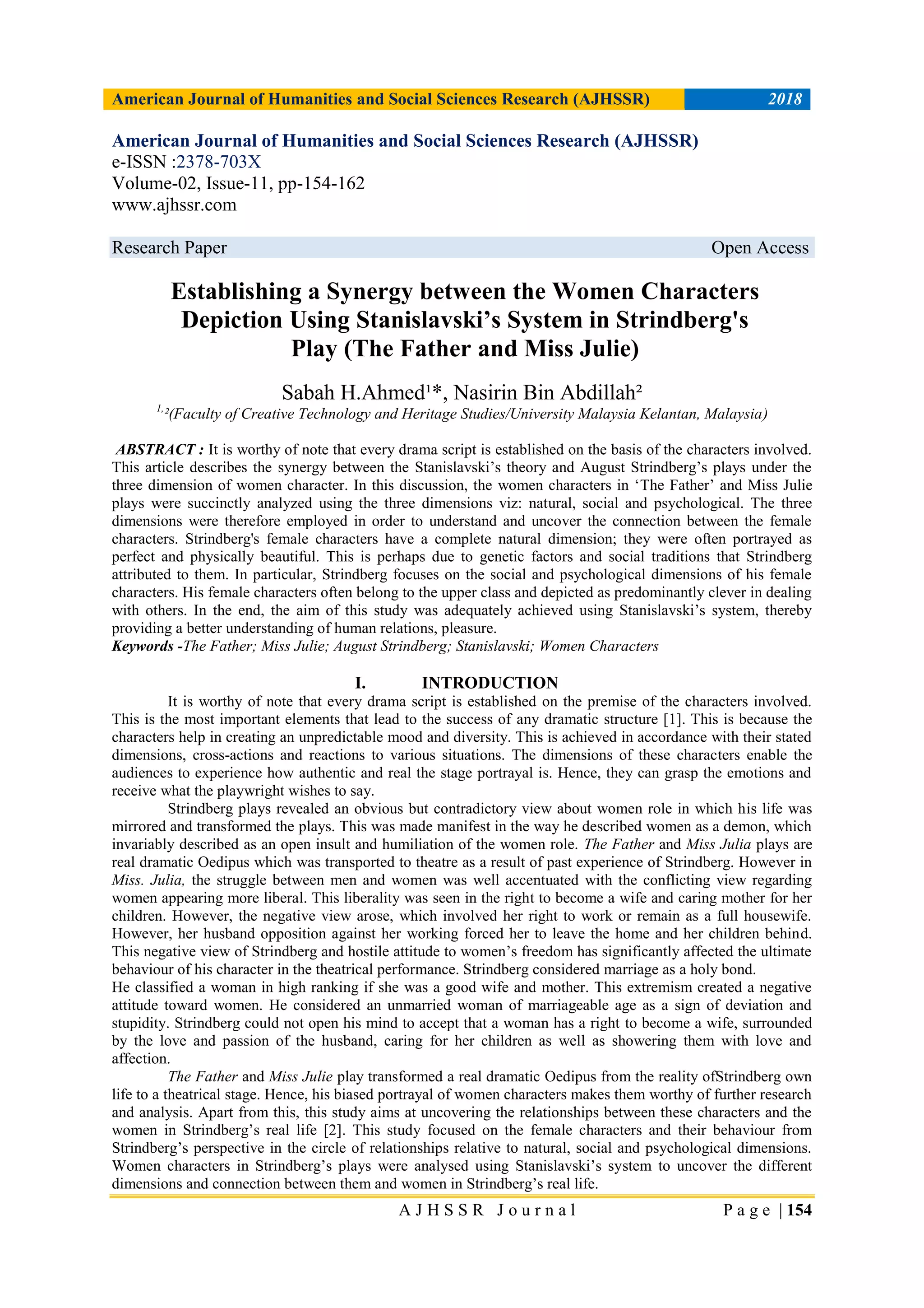 Establishing a Synergy between the Women Characters Depiction Using ...