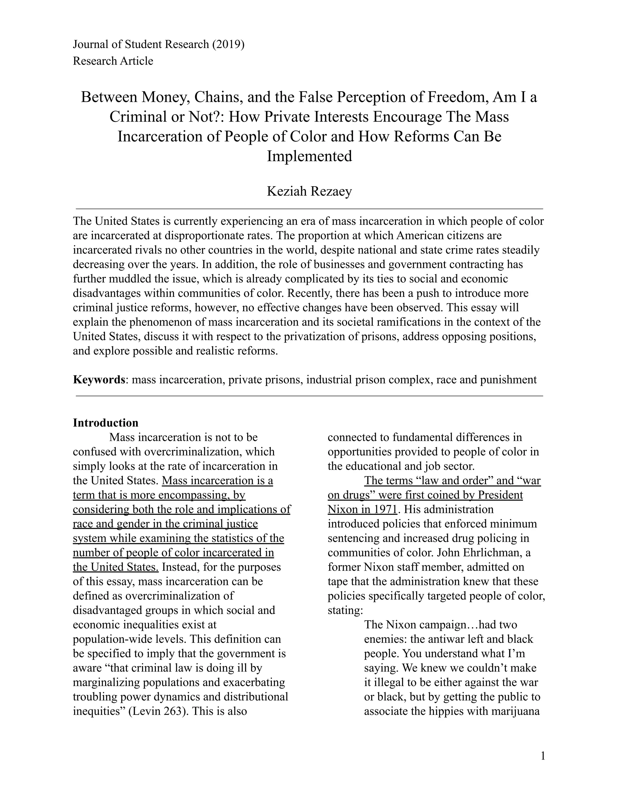 Mass Incarceration and Privatization | PDF