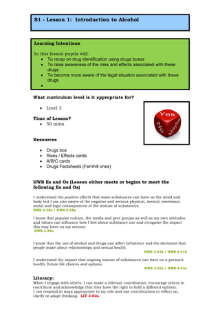 S1 alcohol lesson 1 | PDF