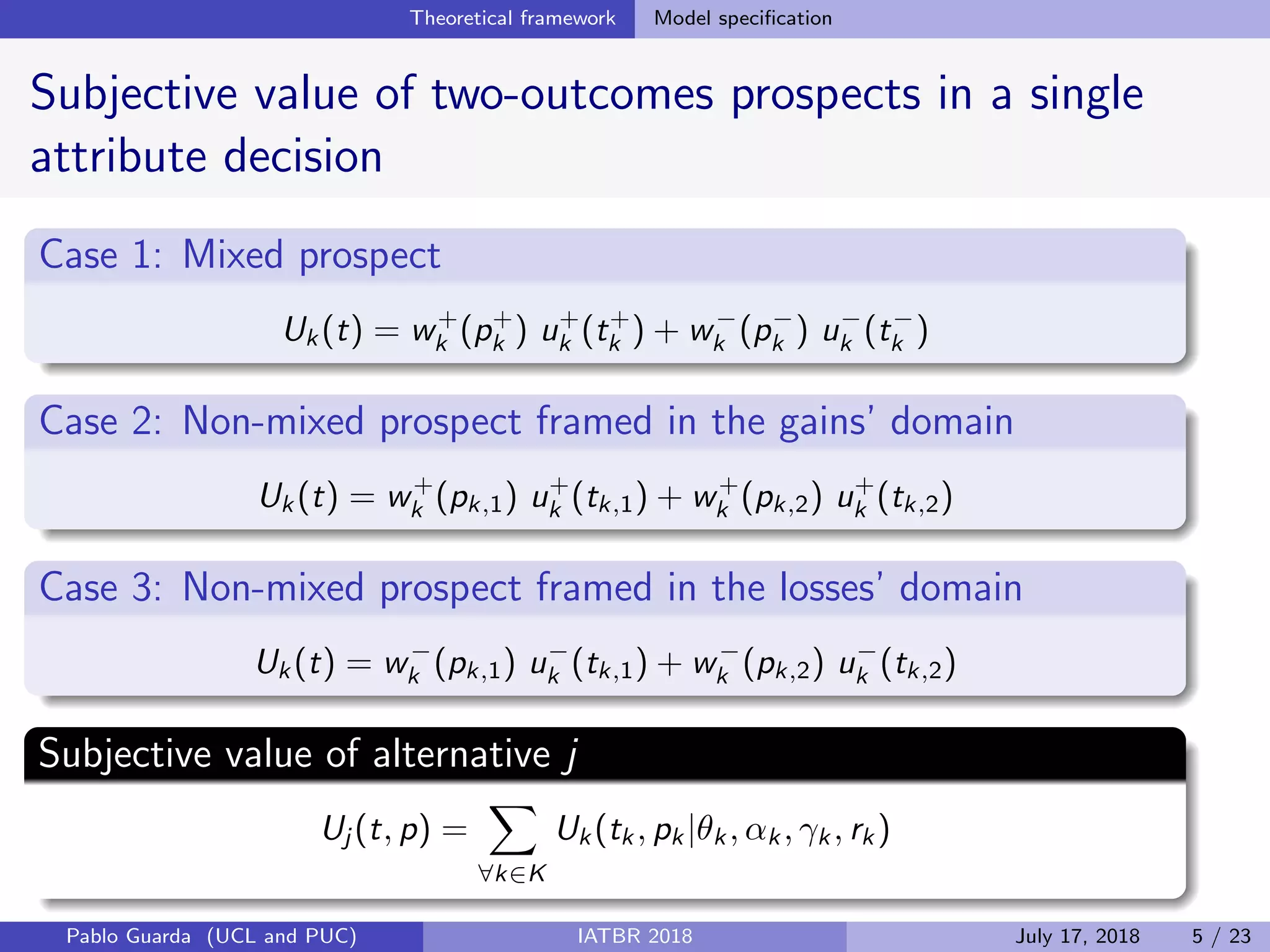 A prospect theory model of route choice with context dependent ...