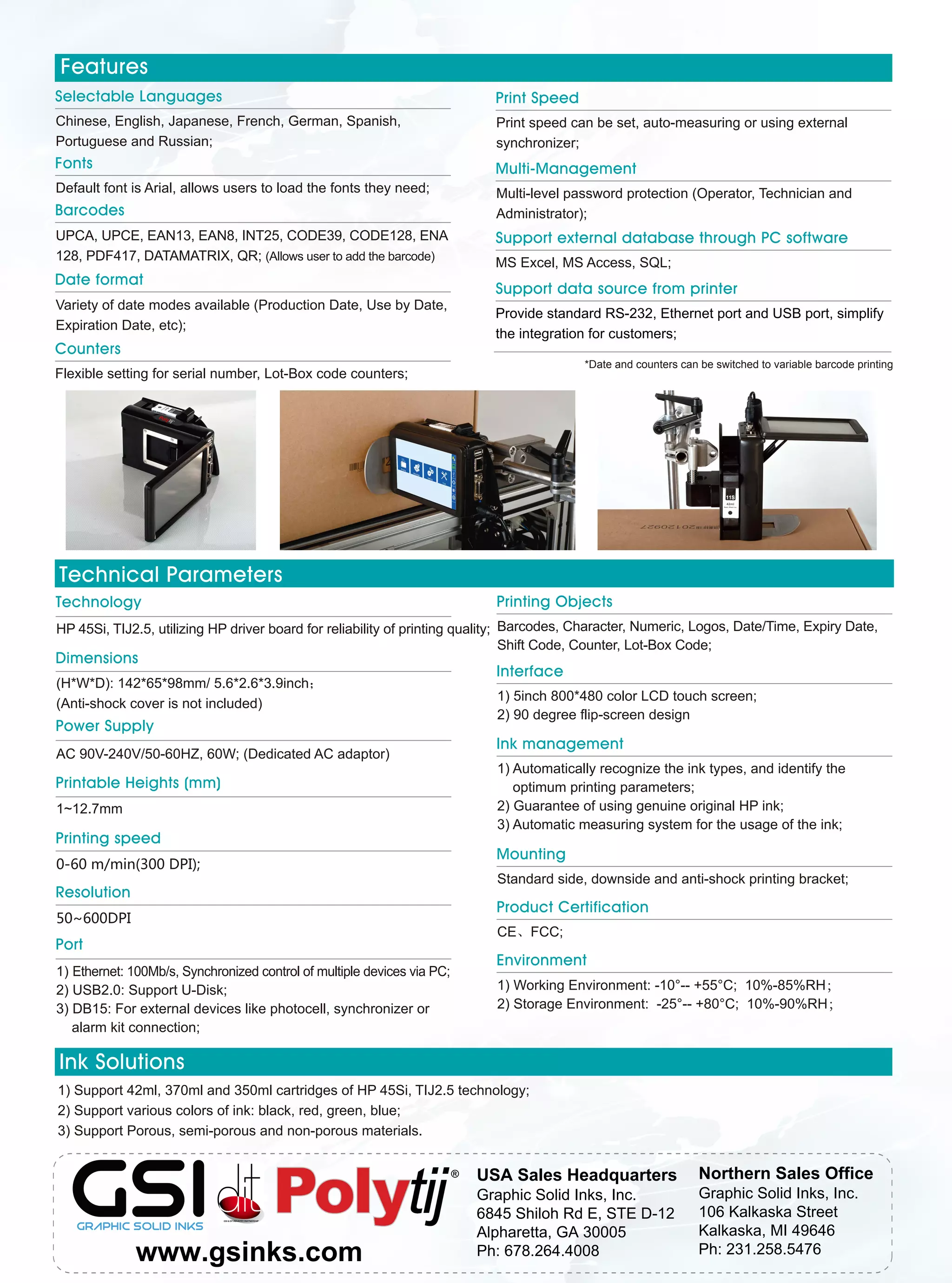 S1 Polytij Thermal Inkjet Printing System | PDF