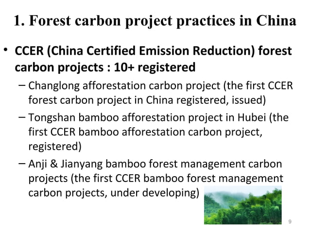 Forest and bamboo carbon methodologies and project practices in China | PPT