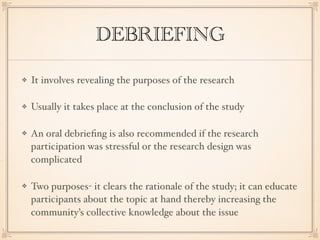 Social Research: Ethical Conerns | PPT