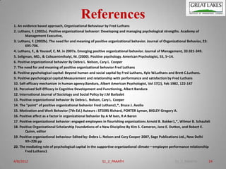 POSITIVE ORGANIZATIONAL BEHAVIOUR | PPTX