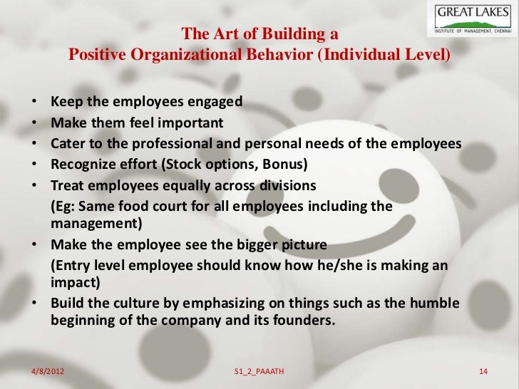 POSITIVE ORGANIZATIONAL BEHAVIOUR
