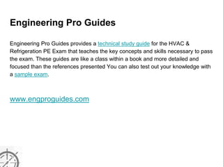 Must Have References for the HVAC & Refrigeration PE Exam | PPTX