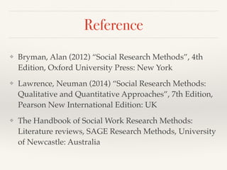 Social Research: Literature review | PDF