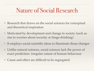 Social Research: nature, types and scientific method | PDF