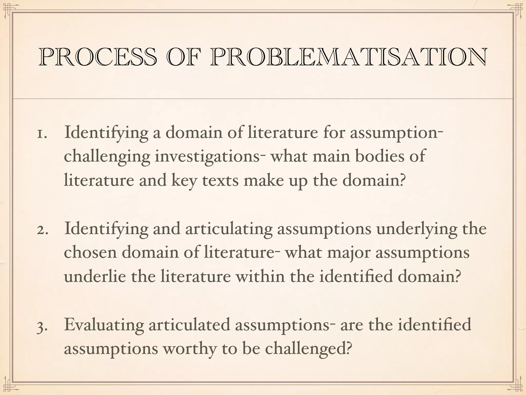 Social Research: Problematisation/Problem Formulation | PDF