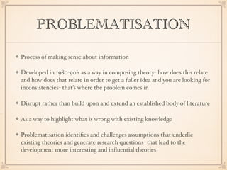 Social Research: Problematisation/Problem Formulation | PDF