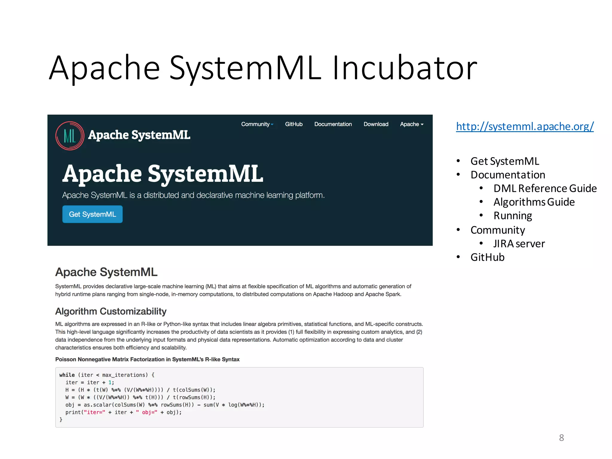 Overview of Apache SystemML by Berthold Reinwald and Nakul Jindal | PPT
