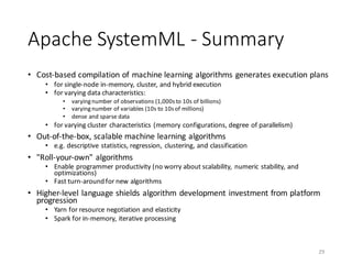 Overview of Apache SystemML by Berthold Reinwald and Nakul Jindal | PDF