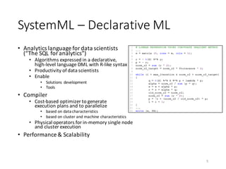 Overview of Apache SystemML by Berthold Reinwald and Nakul Jindal | PDF