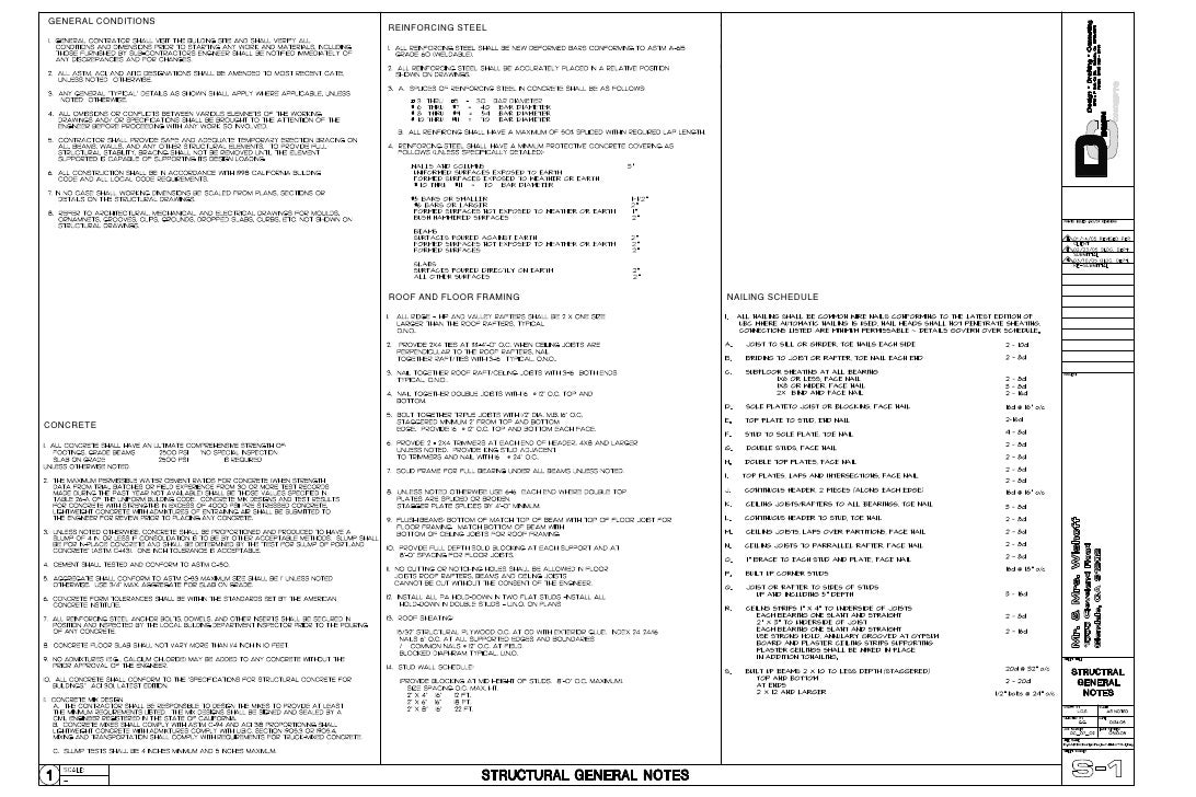 S 1 Structural Notes