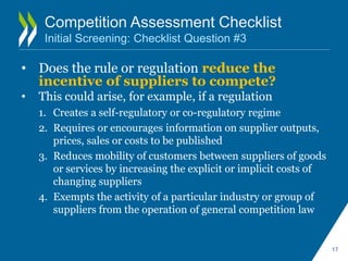 Competition Assessment: The OECD Toolkit | PDF
