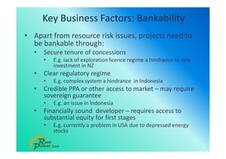 Business Models for Successful Geothermal Electricity Development | PPT