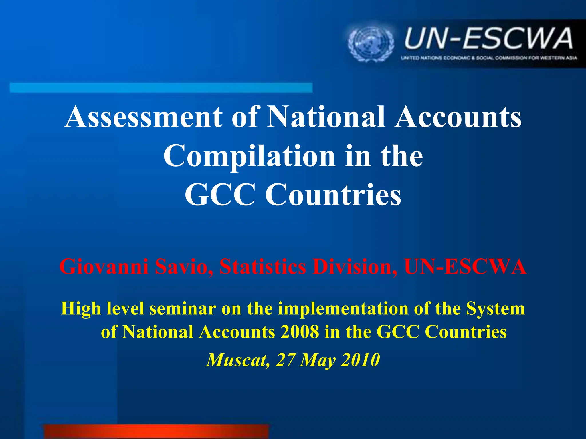 Assessment of national accounts compilation | PPT