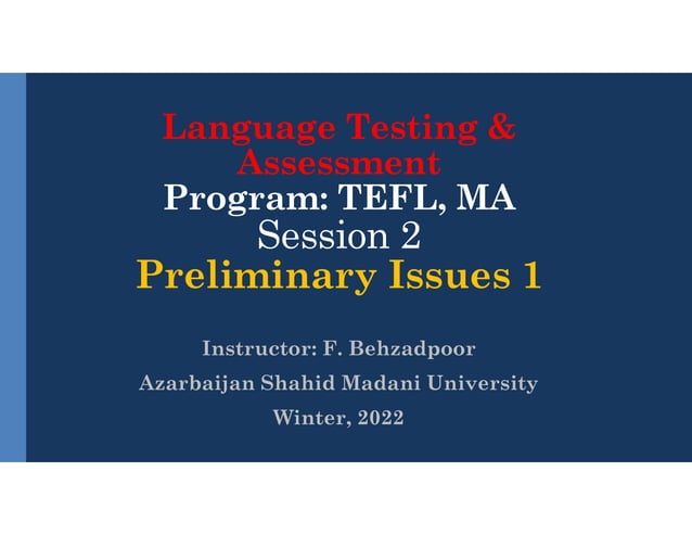 Preliminary Issues assessment principles | PPT