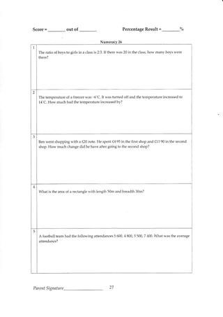 Nairn Academy S2 Pink Numeracy Homework | PDF | Homework and Study ...