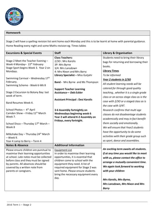 Stage 2 term 1 overview 2016 | PDF