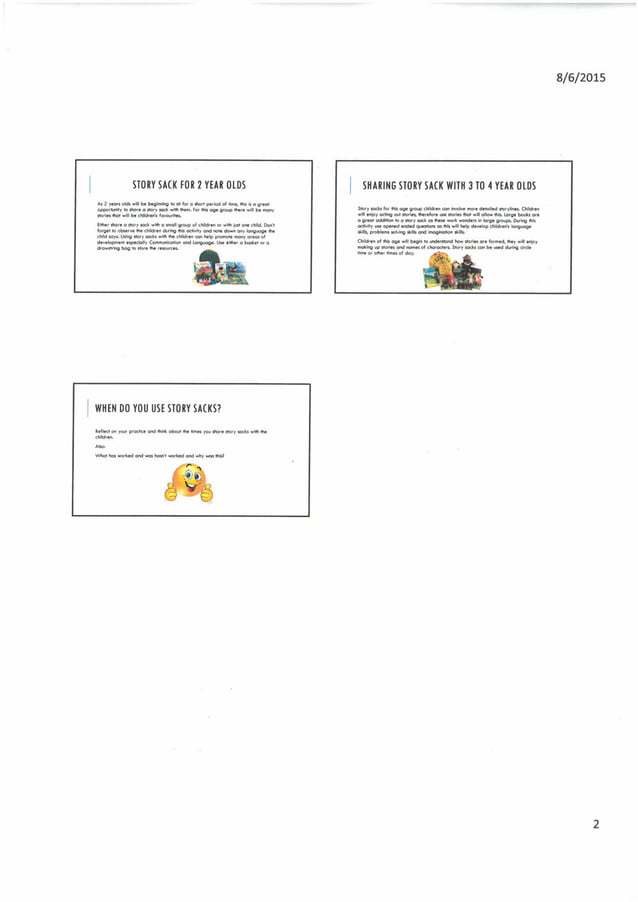 Page 2 of 2 Handout Story sacks in the Early Years | PDF