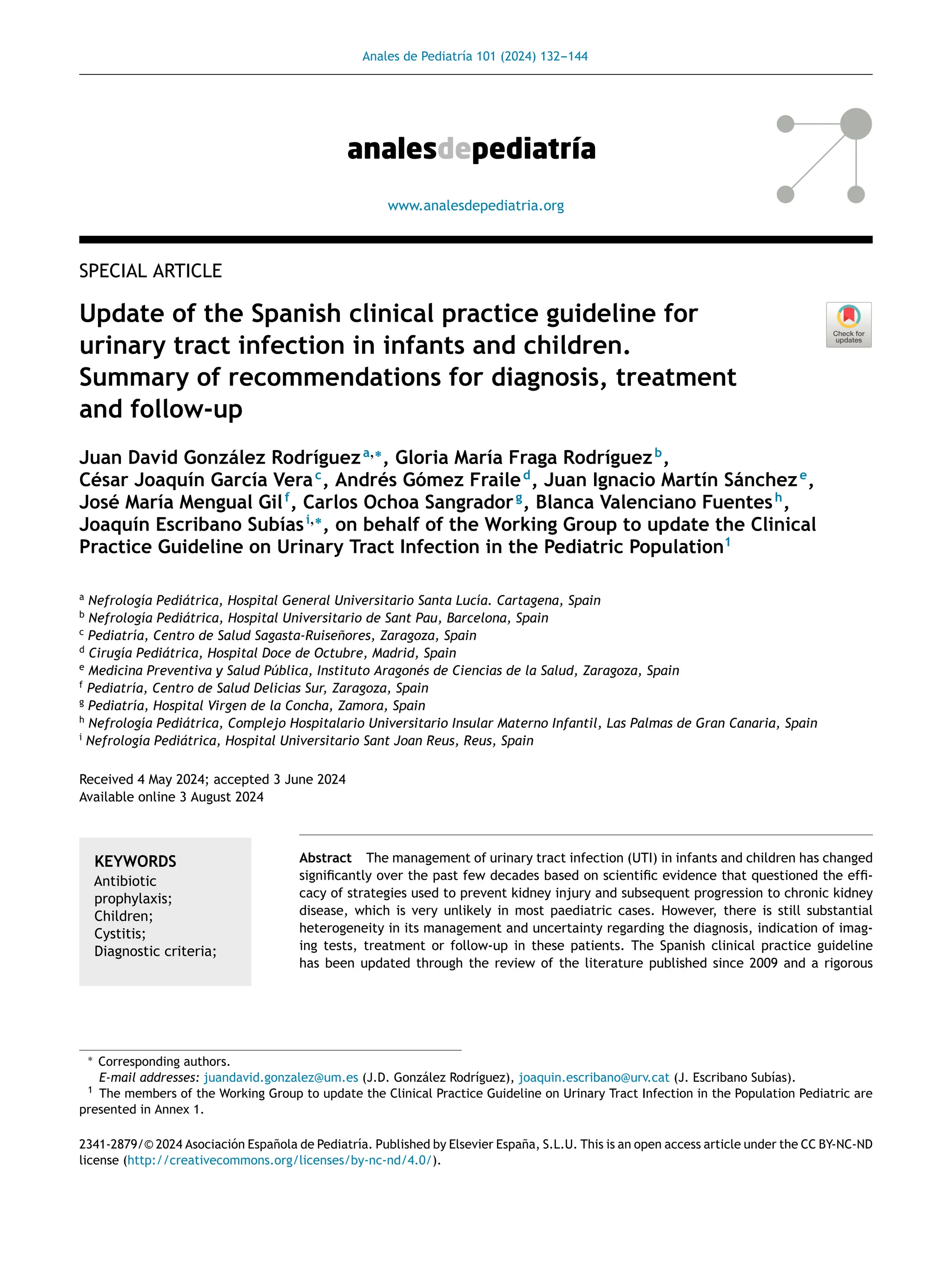 Update of the spanish clinical práctica guideline for urinary tract ...
