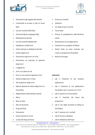 FONDAMENTI DI MICROSOFT VISUAL BASIC 6.0 - Scheda corso LEN | PDF