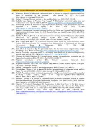 Relationship between personality traits and recidivism among inmates of ...