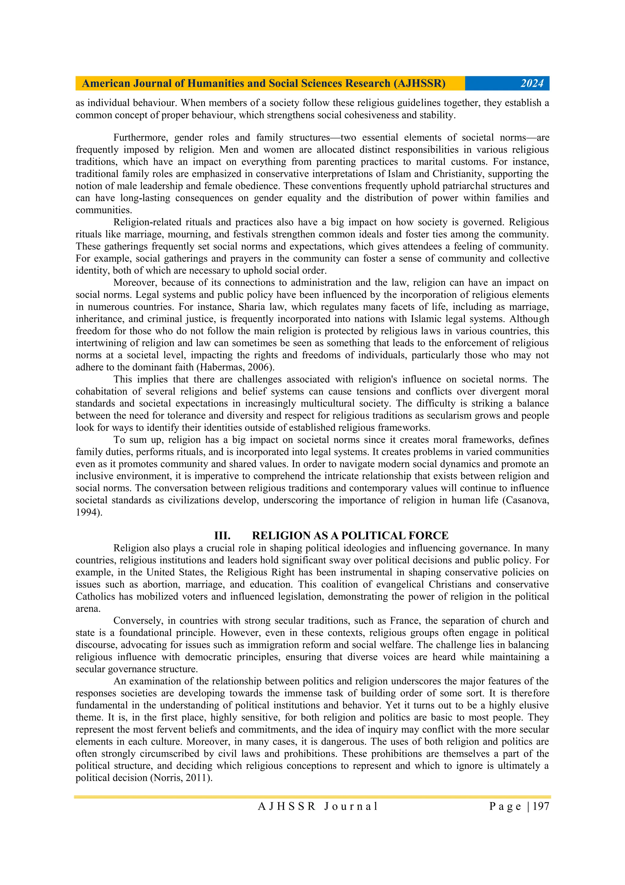 The Role of Religion In Addressing Contemporary Social And Political ...