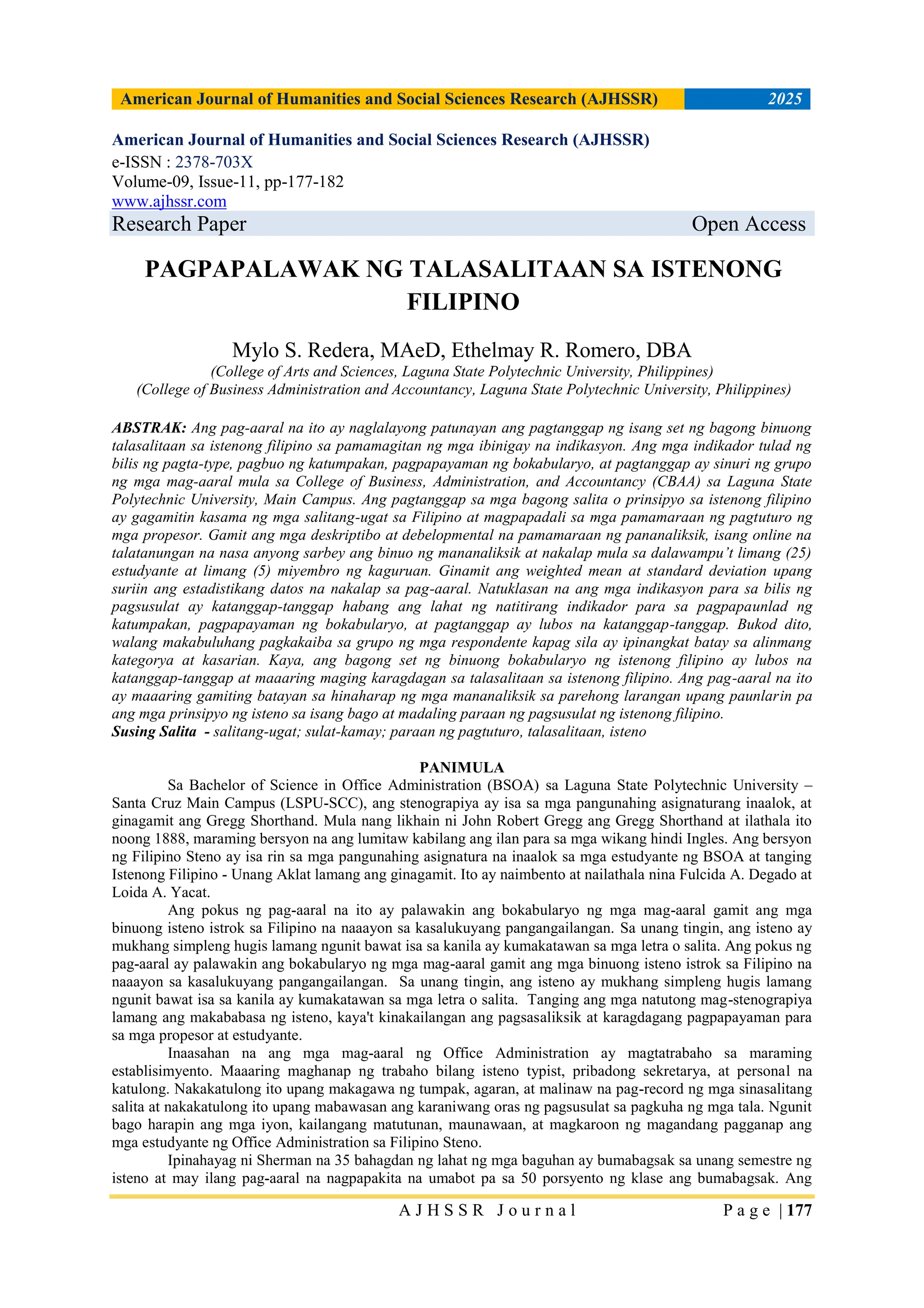 PAGPAPALAWAK NG TALASALITAAN SA ISTENONG FILIPINO | PDF