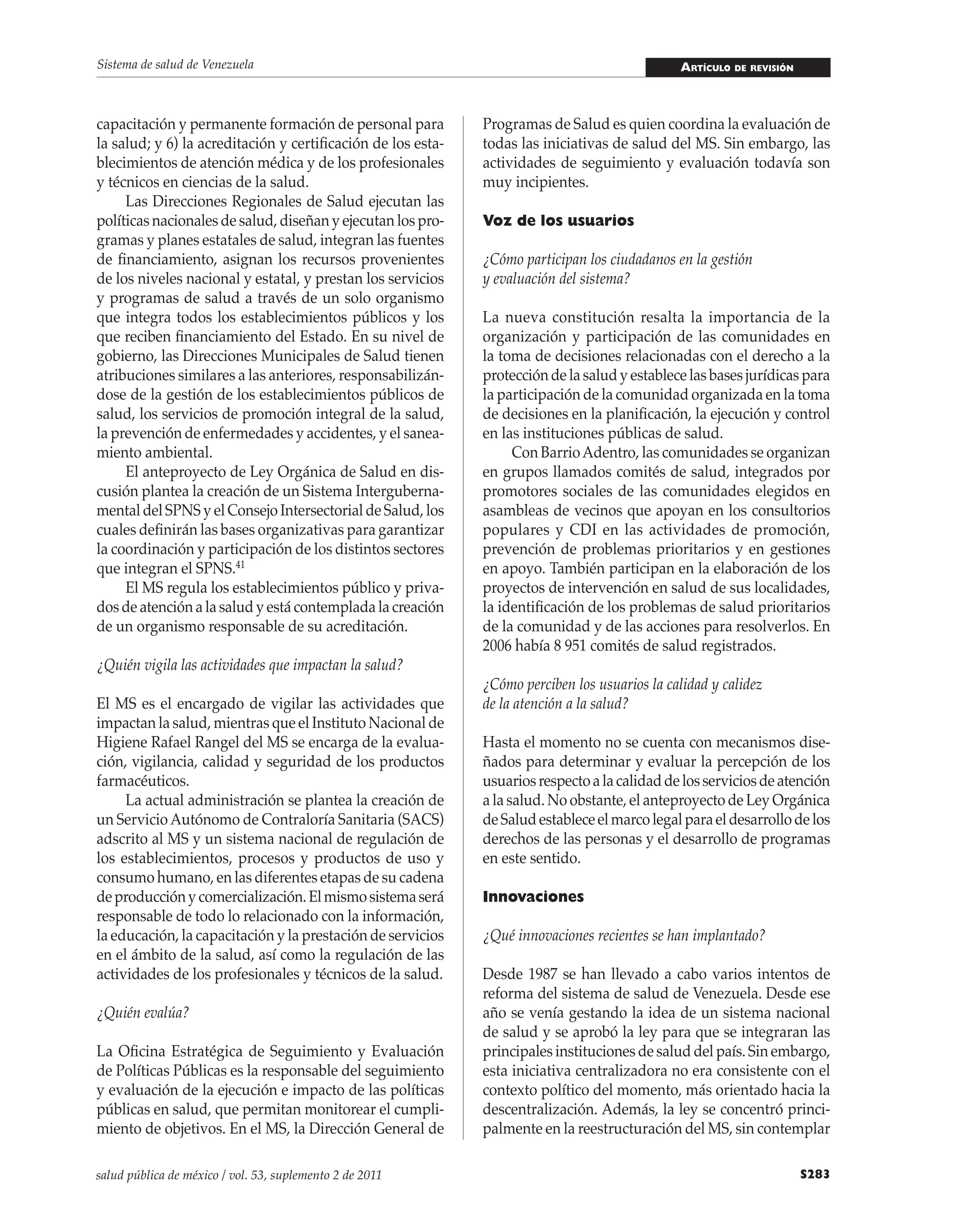 Sistema de salud pública en Venezuela | PDF