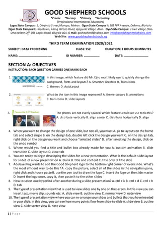 SS2 Data Processing Examination with Test of Practicals (Third Term) | DOCX