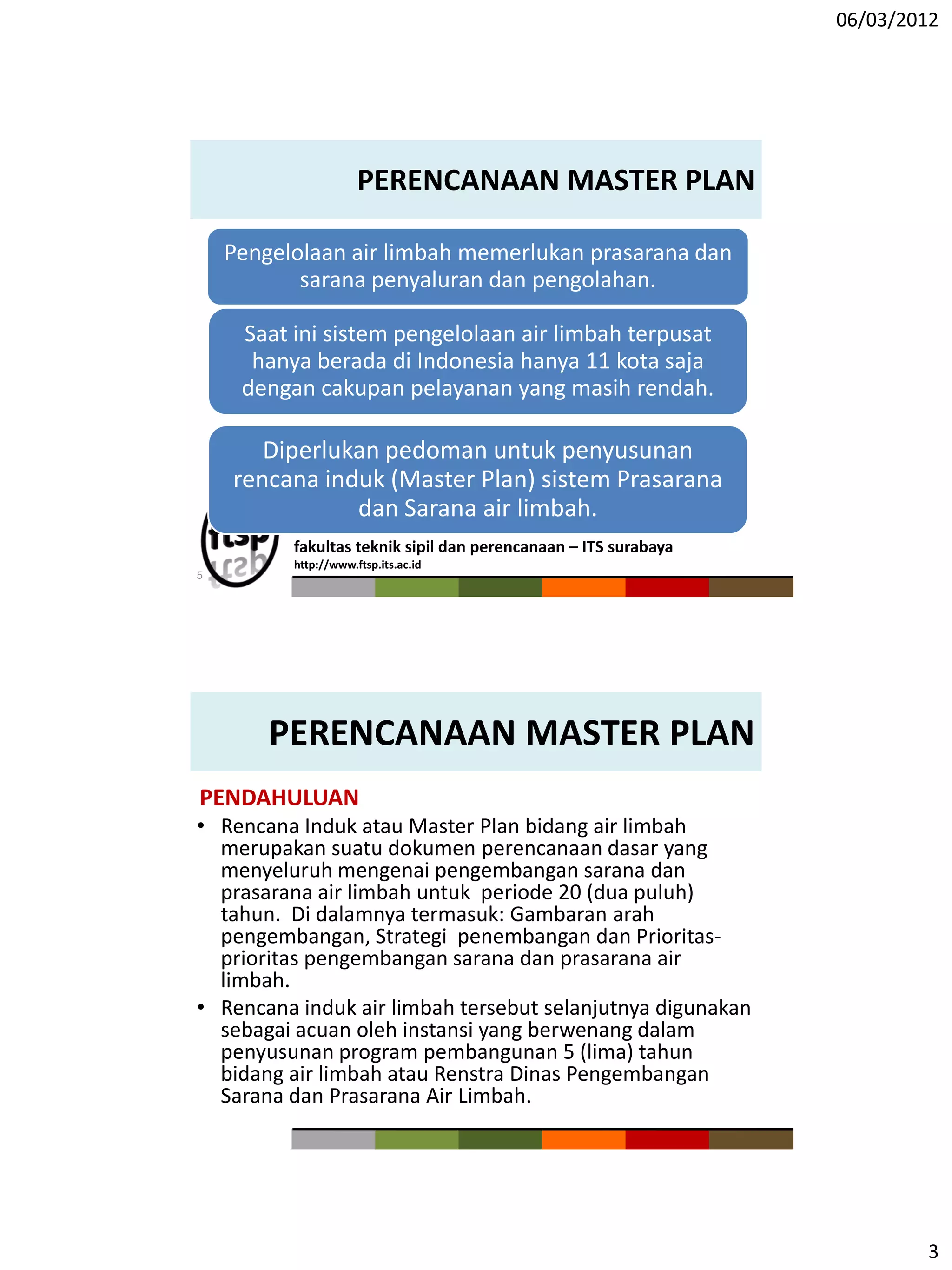 master plan dan fs sistem pengelola | PDF