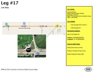 2011 S2S Relay Leg Maps | KEY