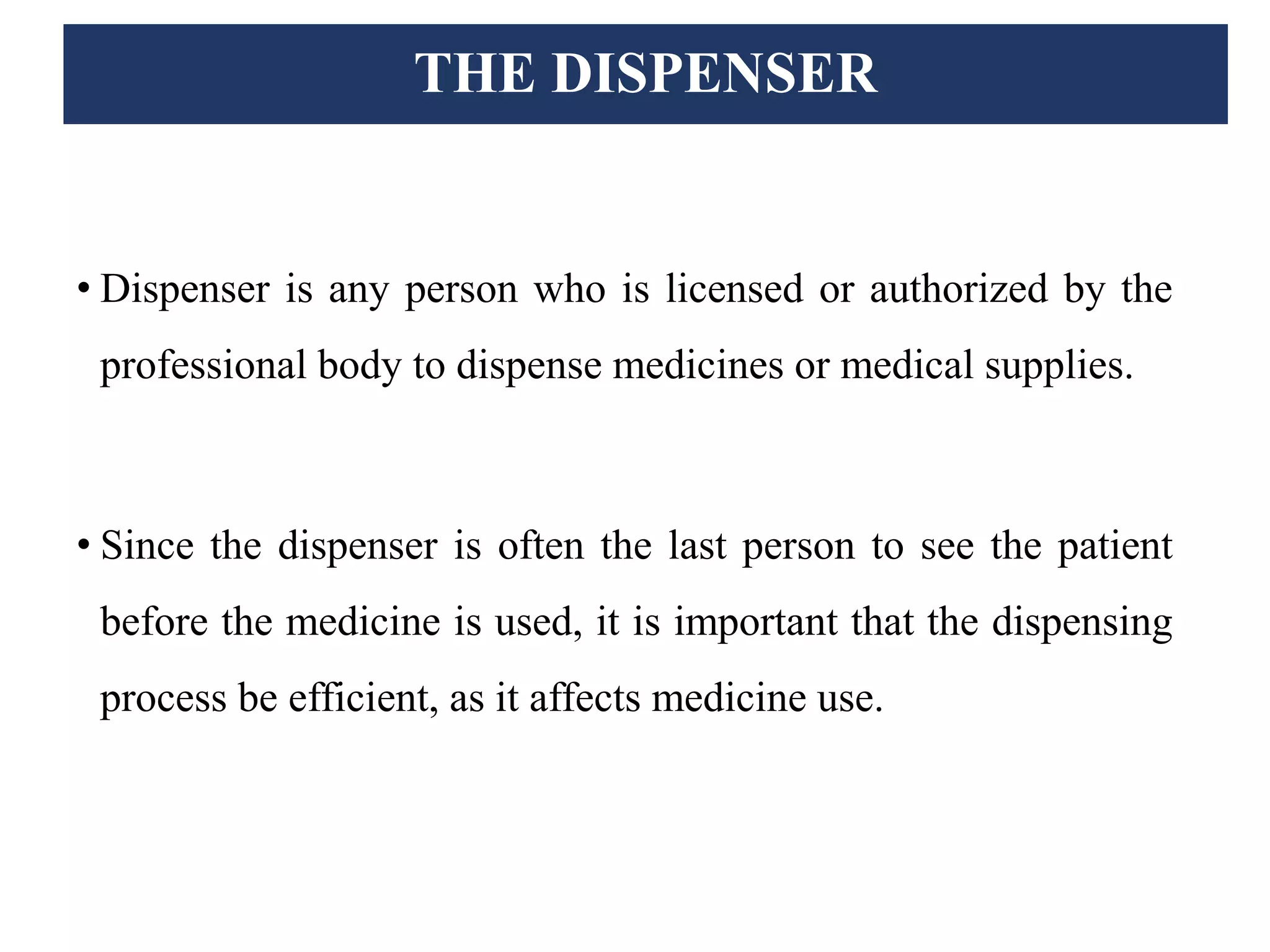 Drug Dispensing Practices | PPTX