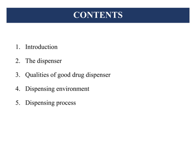 Drug Dispensing Practices | PPTX