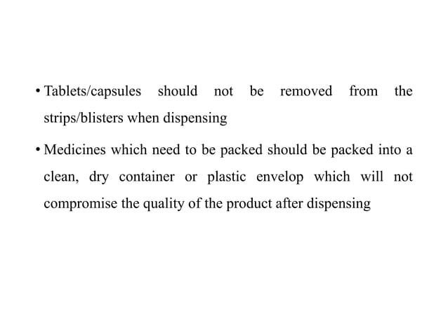 Drug Dispensing Practices | PPTX