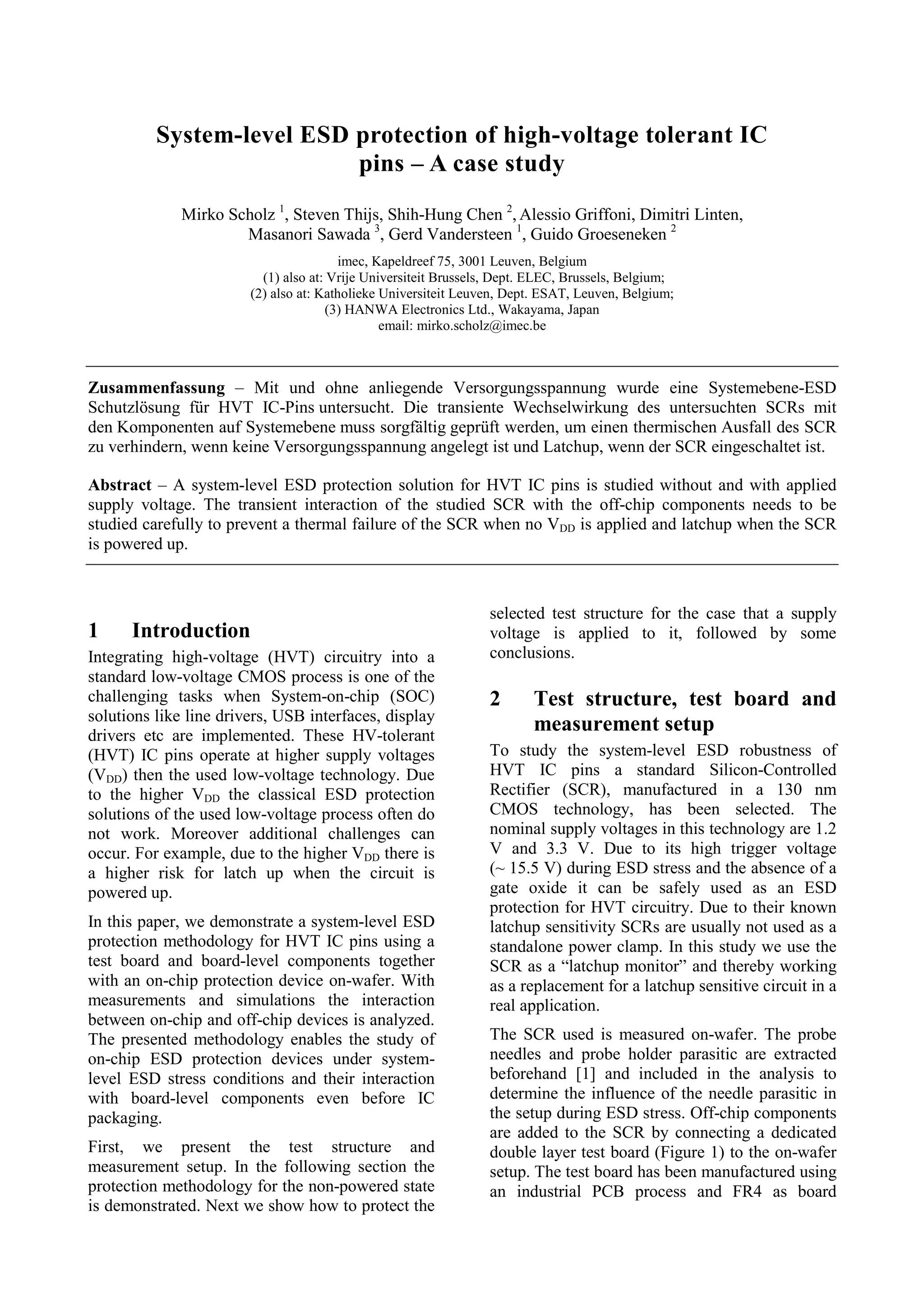 System-level ESD protection of high-voltage tolerant IC pins – A case ...