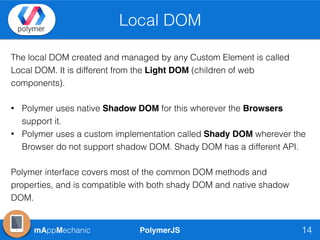 MAppMechanic CodeLabs - PolymerJS Custom Elements | PDF