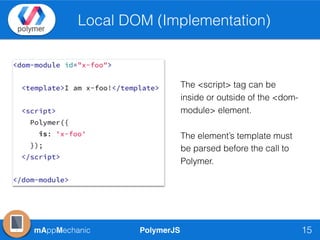 MAppMechanic CodeLabs - PolymerJS Custom Elements | PDF