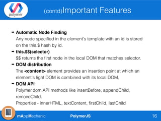 MAppMechanic CodeLabs - PolymerJS Custom Elements | PDF