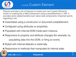 MAppMechanic CodeLabs - PolymerJS Custom Elements | PDF