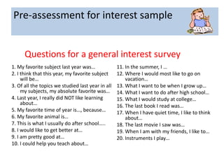 Differentiating instruction by interest | PPTX