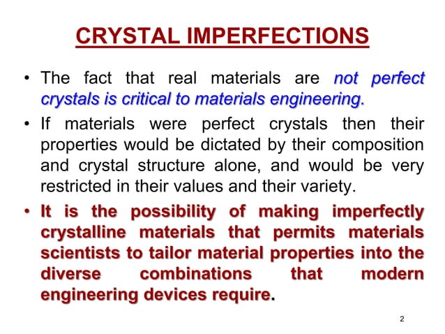 Crystal imperfections | PPTX