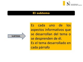 El tema y las ideas | PPTX