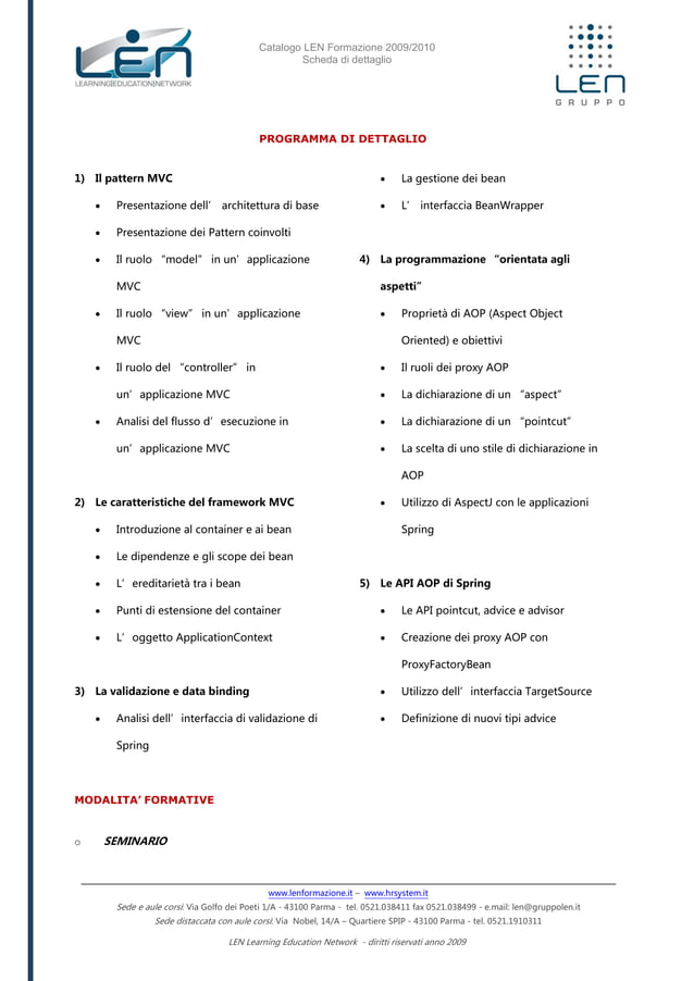 Fondamenti del linguaggio di programmazione java - Scheda corso LEN | PDF