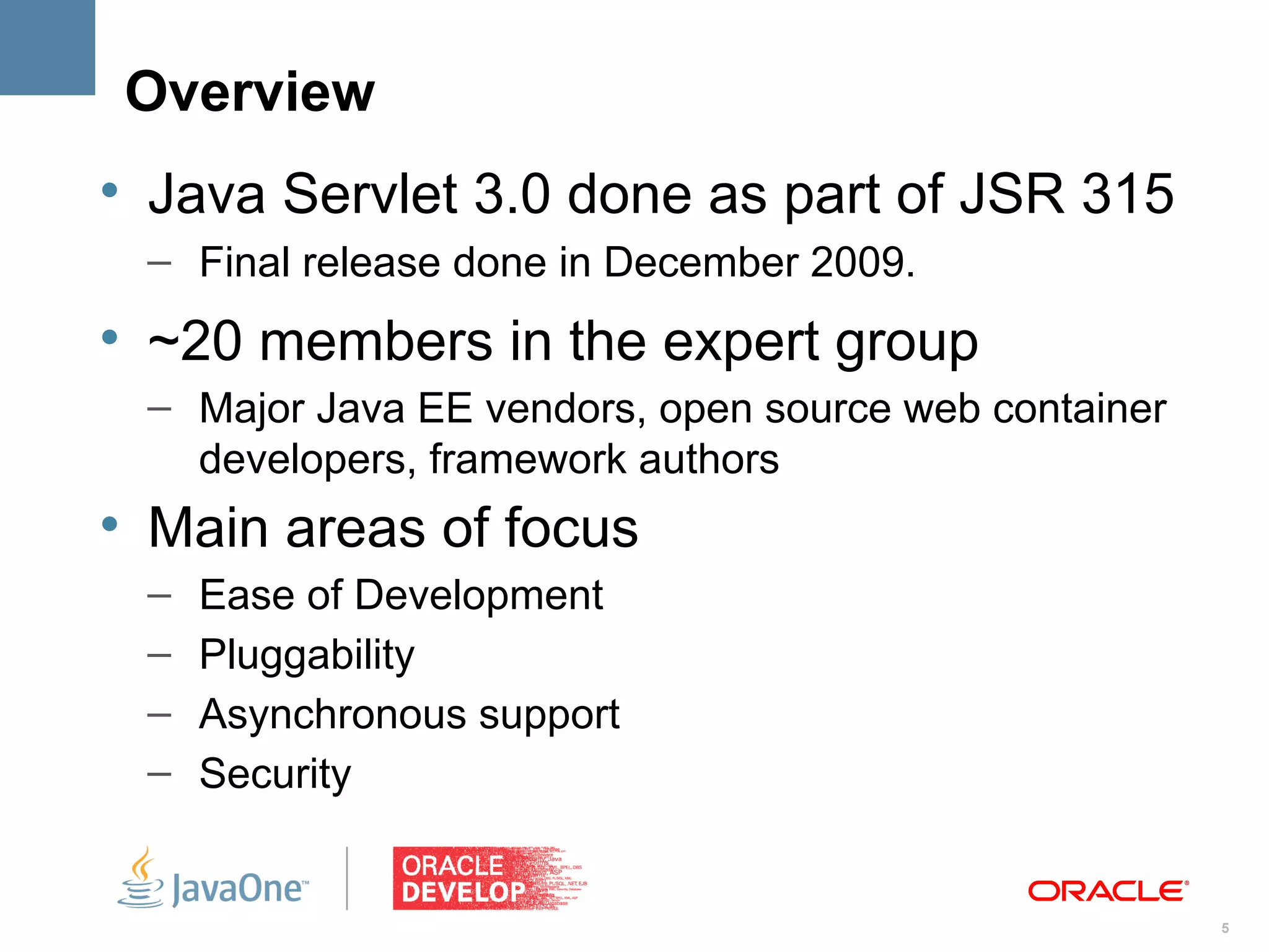 Servlets 3.0 - Asynchronous, Extensibility, Ease-of-use @ JavaOne Brazil 2010 | PDF