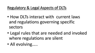 Regulatory & Legal Aspects of Distributed Ledger Technology | PDF