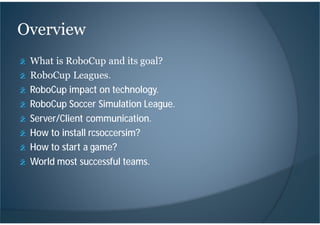 S378 introduction to robocup & soccer simulation | PPT