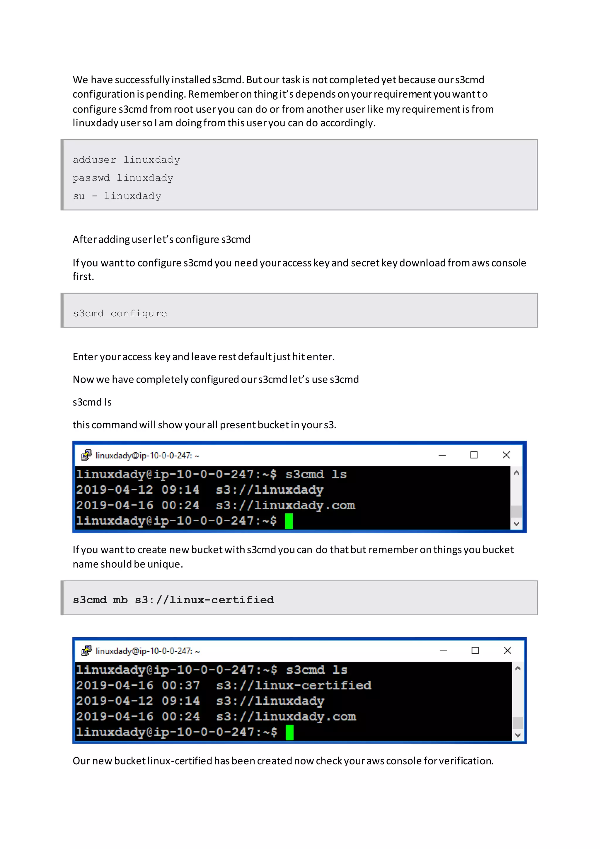 install s3cmd in Linux | PDF install s3cmd in Linux | PDF